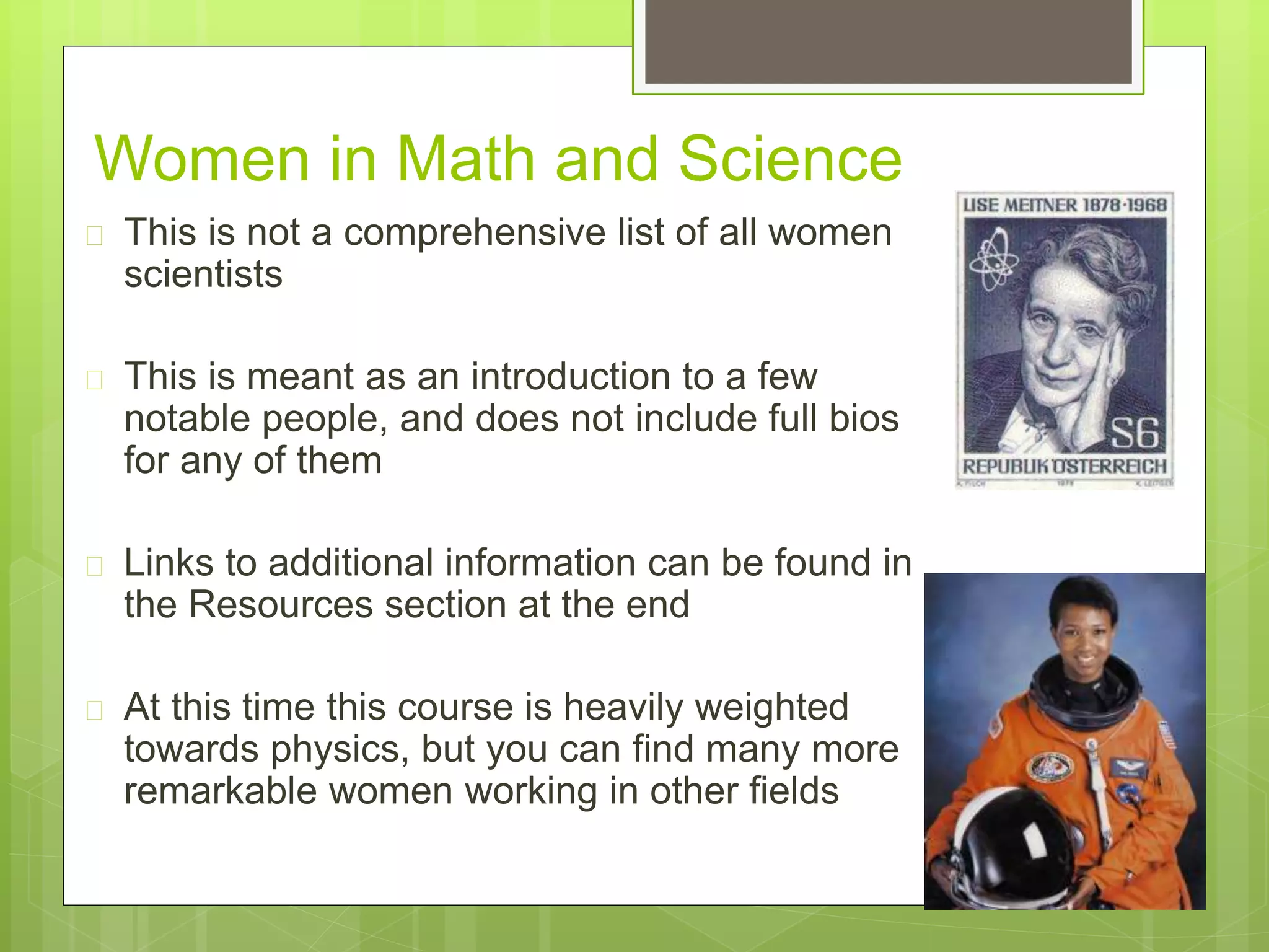 Women in math and science | PPTX