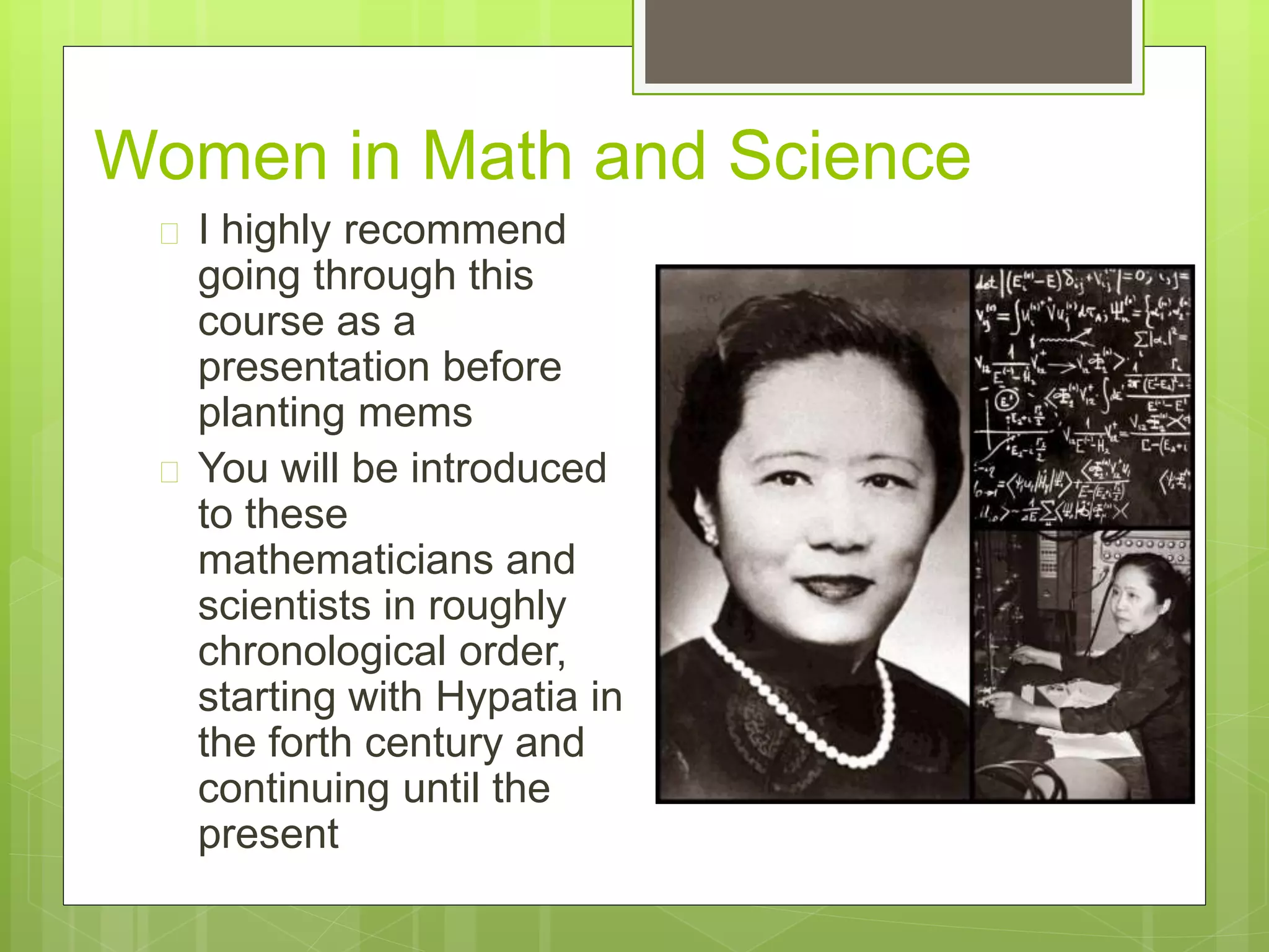 Women in math and science | PPTX