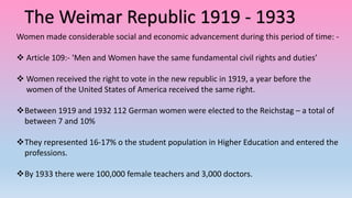 Women in nazi germany | PPTX | Politics