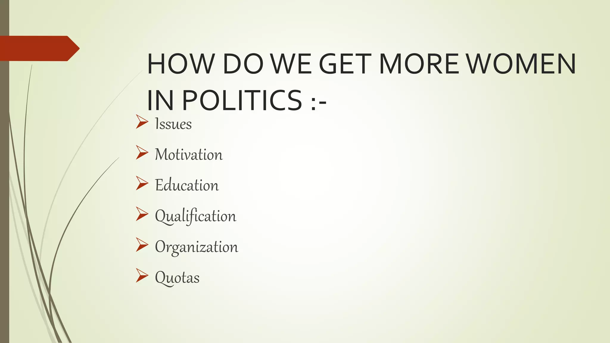 Women in politics overview | PPTX