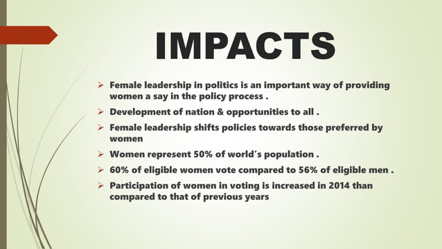 Women in politics overview | PPT