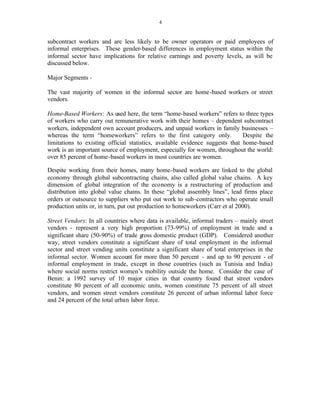Women in the informal sector a global picture the global movement | PDF