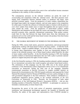 Women in the informal sector a global picture the global movement | PDF