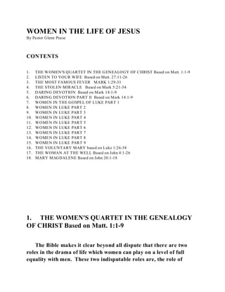 Women in the life of jesus | PDF