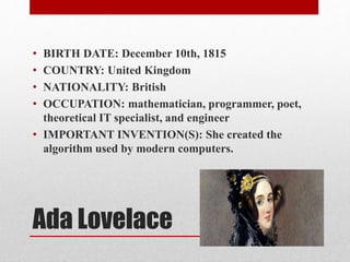 Women Inventors PPT | PPTX | Chemistry | Science