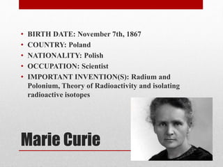 Women Inventors PPT | PPTX | Chemistry | Science