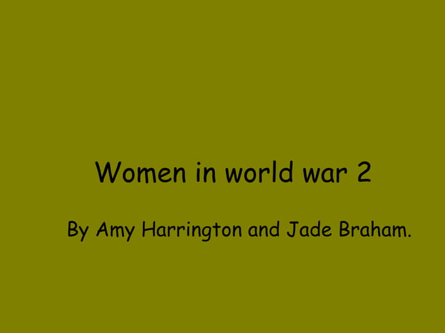 Women in World War II | PPT