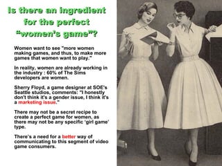 Women, Myths and Video Games | PPT