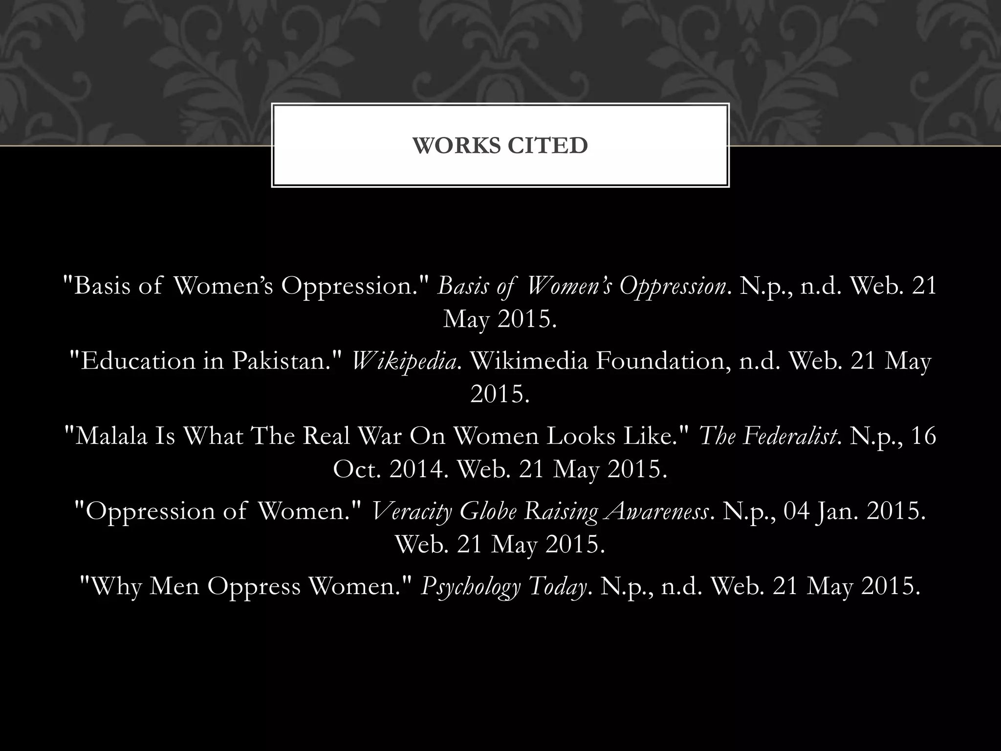 Women oppression | PPT