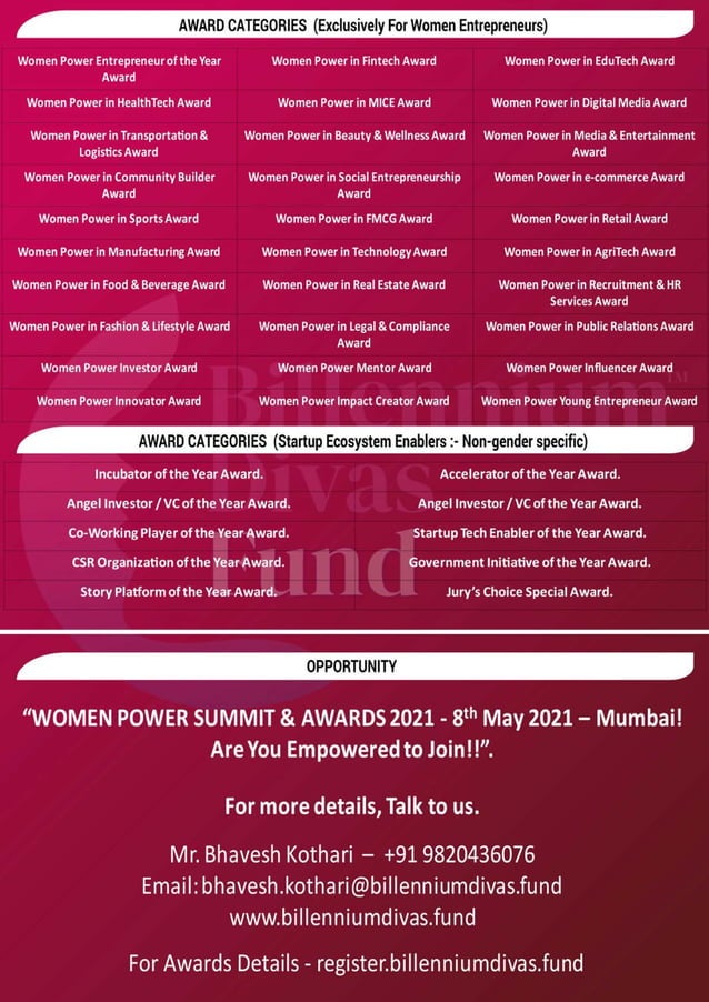 Women Power Summit & Awards 2021 | PDF
