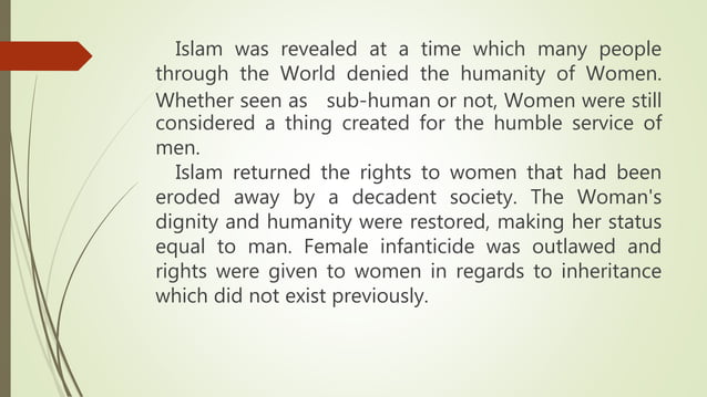 Women rights in Islam | PPTX | Marriage and Civil Unions | Family and ...