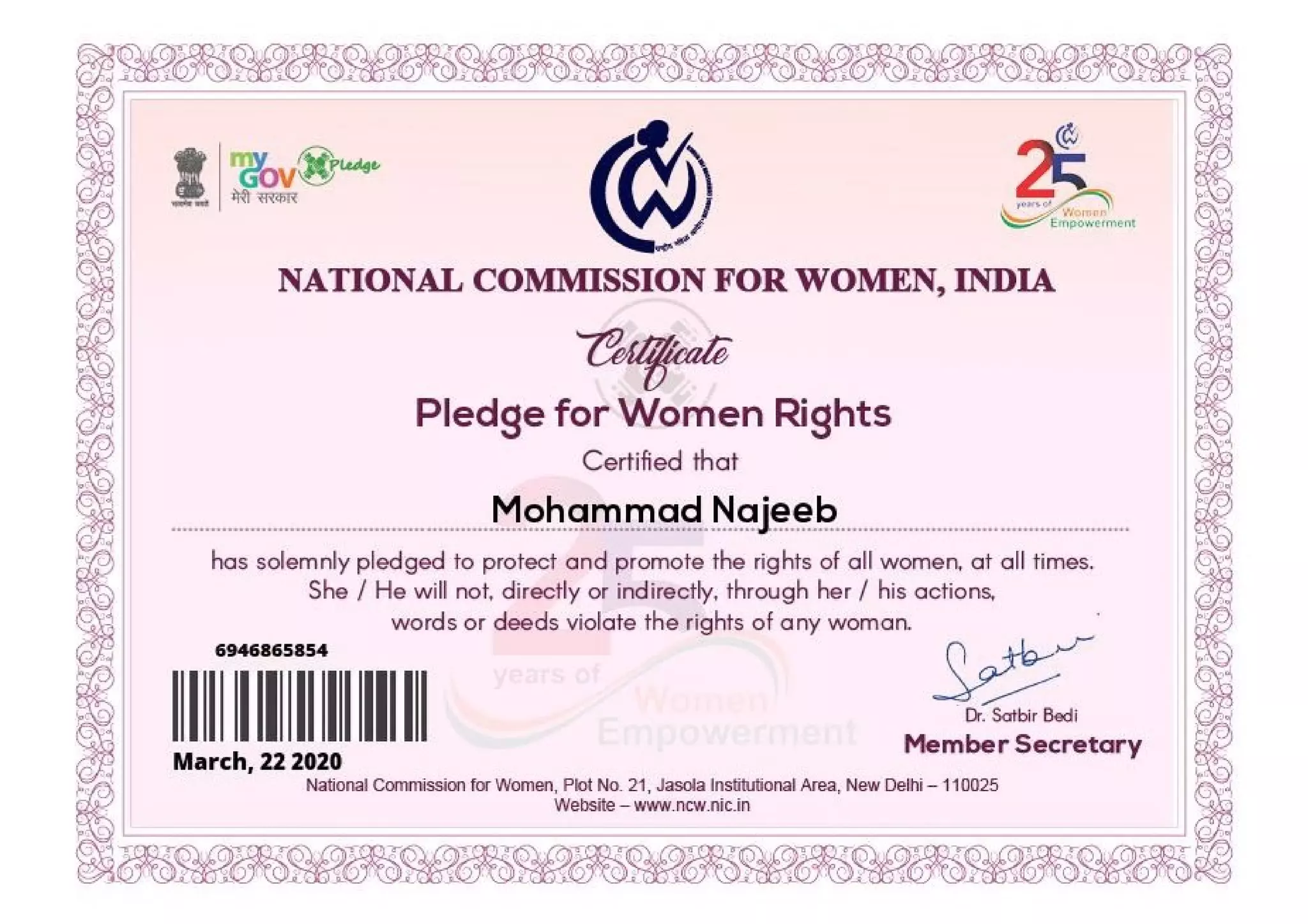Women rights pledge | PDF