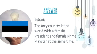 Women Ruler Leader Quiz 2021 | PPTX