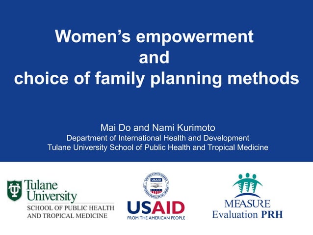 Women's Power and Choice of Family Planning Methods | PPT