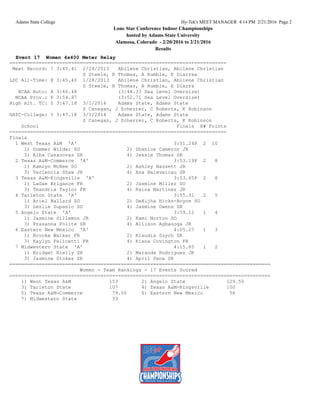 Women 1,600m Relay Final | PDF | College Football | College Sports