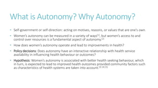 District-level Data Analysis: Women's Autonomy and Health Outcomes | PPTX