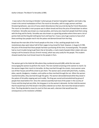 Women's bread march primary source | DOCX