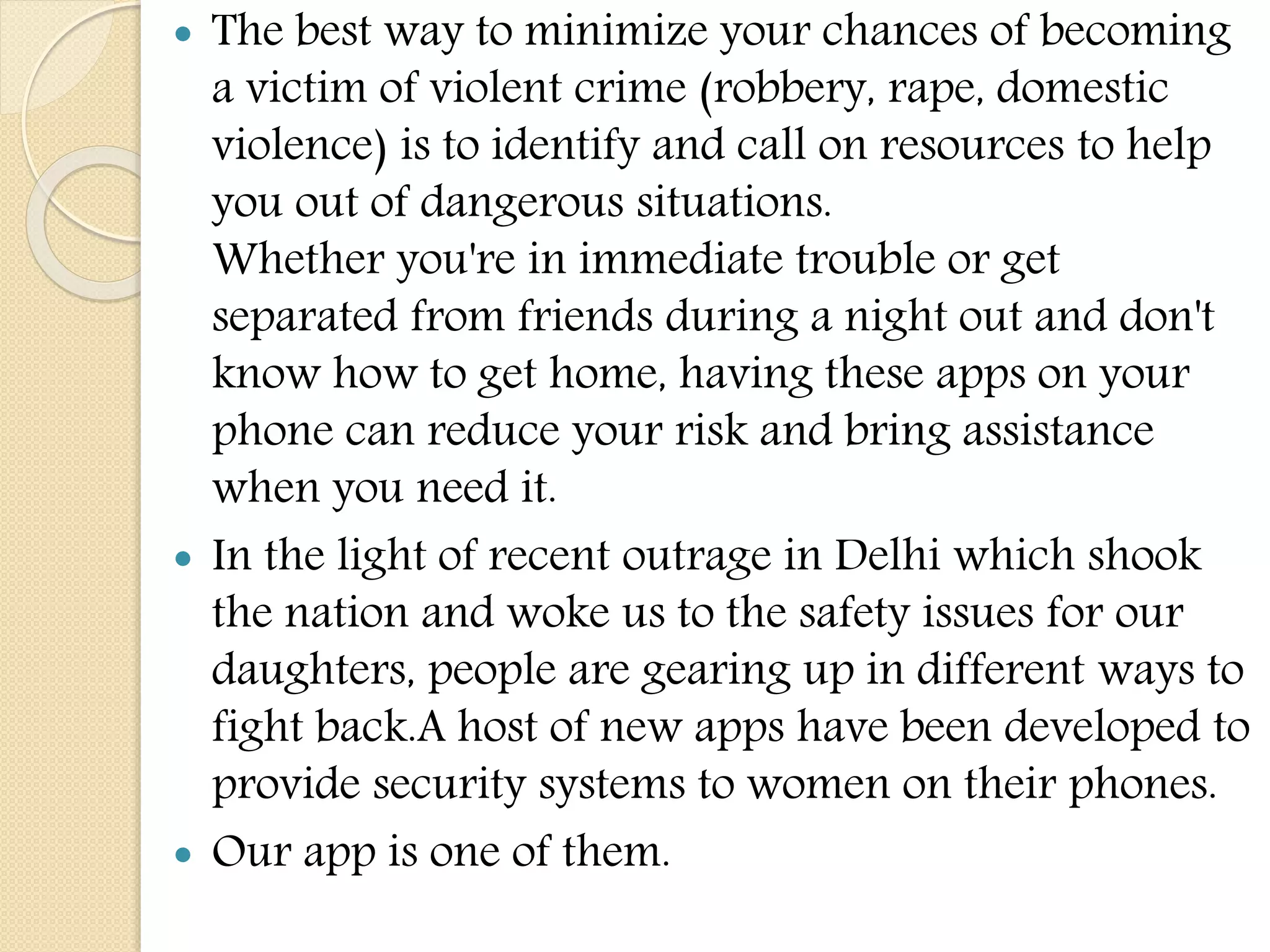 Women Security Application Ppsx