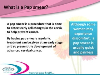 2013 CANSA Women's Health slideshow - Cervical Cancer | PPT