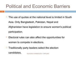 Womenspoliticalparticipation low making process in South Asia | PPT