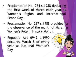 Women's Month Celebration slides. Ideas and quick recap | PPTX