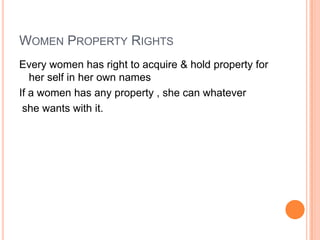 Womens property rights act | PPTX