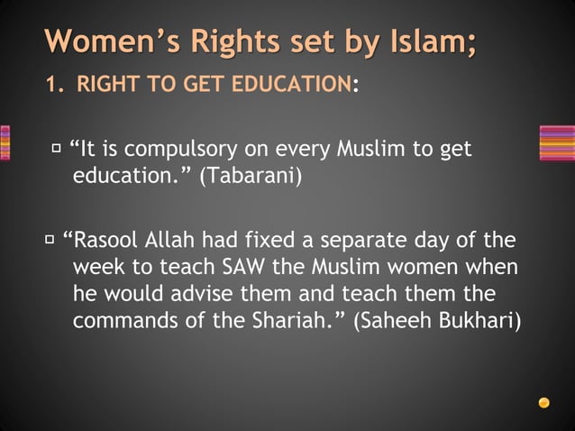 Womens right in islam | PPTX | Islam | Religion & Spirituality
