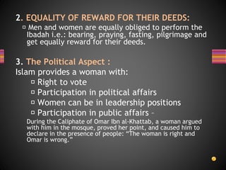 Womens right in islam | PPTX | Islam | Religion & Spirituality