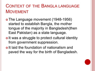 Women in Bangla Language Movement (1948-1956) | PPTX