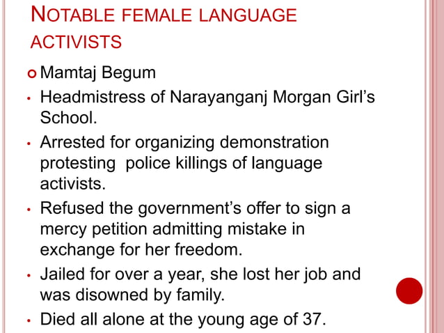 Women in Bangla Language Movement (1948-1956) | PPTX
