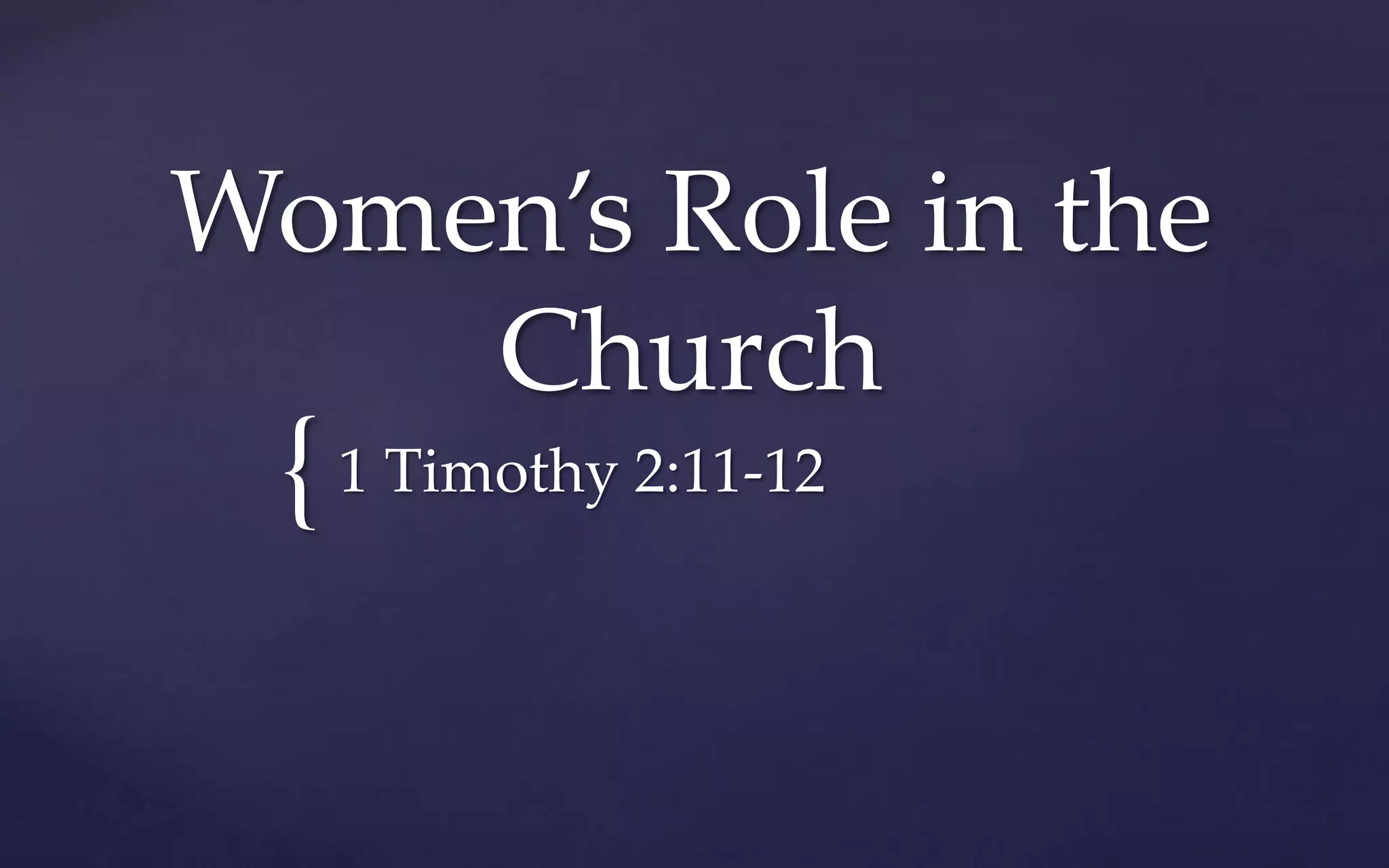 Women’s role in the church | PPTX