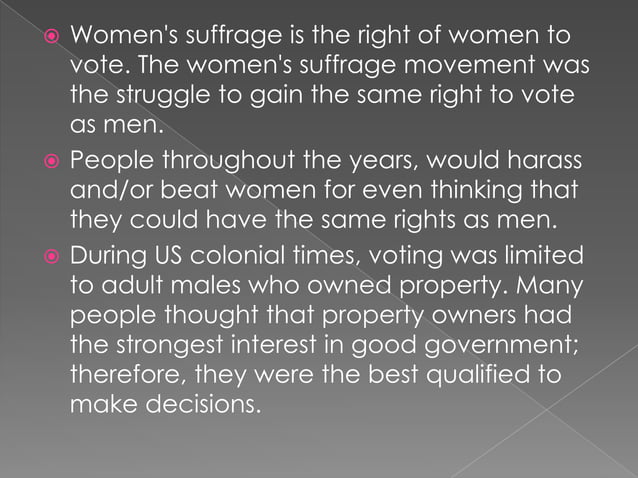 Women’S Suffrage | PPT