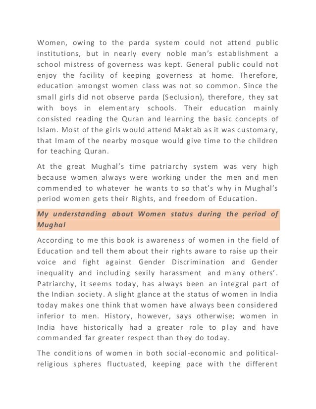Women status of during great Mughal's period | DOCX