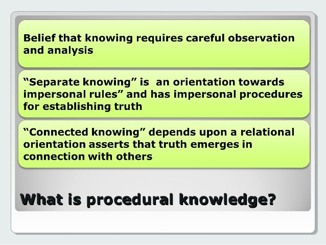 Women’s ways of knowing