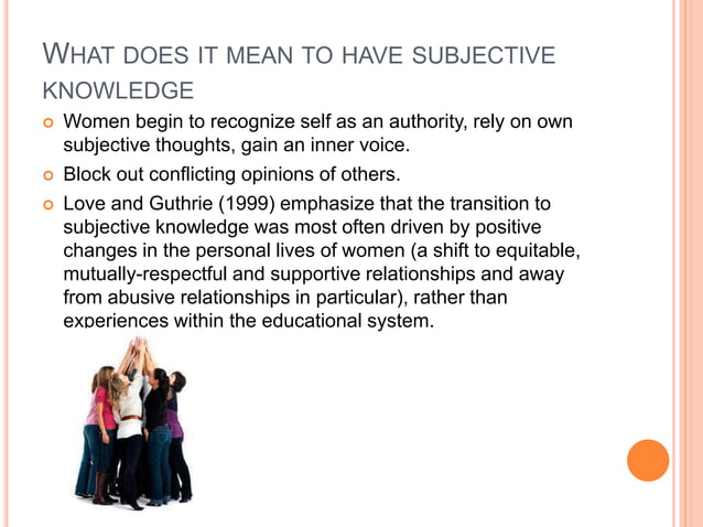 Womens ways of knowing power point presentation | PPTX
