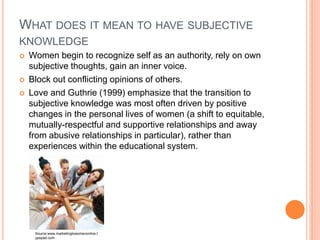 Womens ways of knowing power point presentation | PPTX