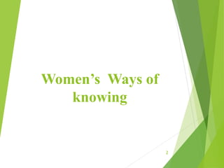 Women’s Ways of knowing | PPTX