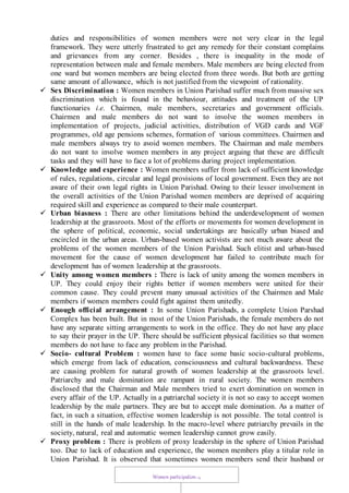 Women’s Empowerment and Participation in Local Government Institutions ...