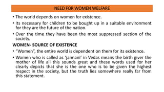 Women welfare | PPTX