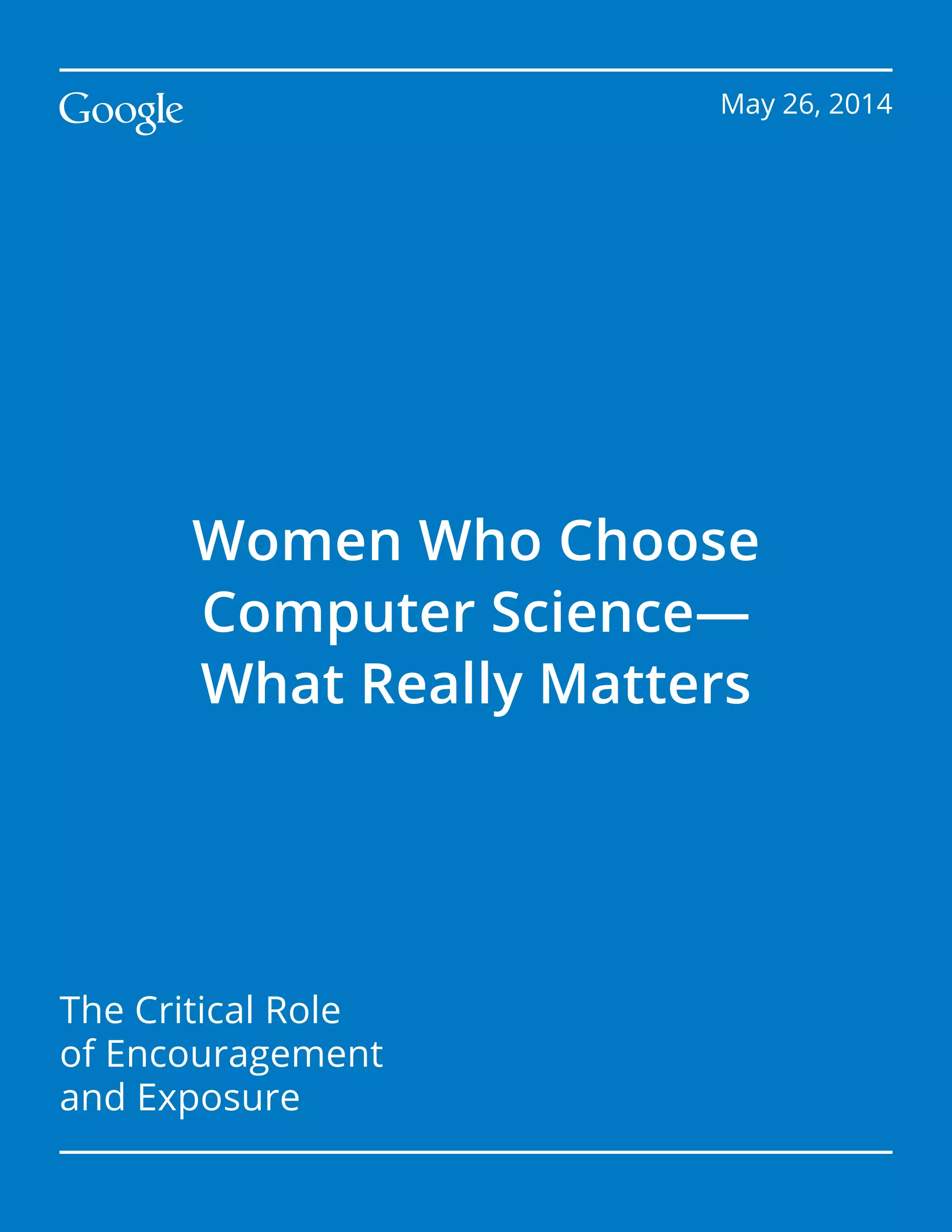 Women who choose Computer Science - what really matters | PDF