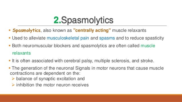 Centrally Acting Antispastic Drugs