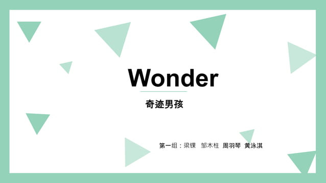 wonder（第一组）.pptx