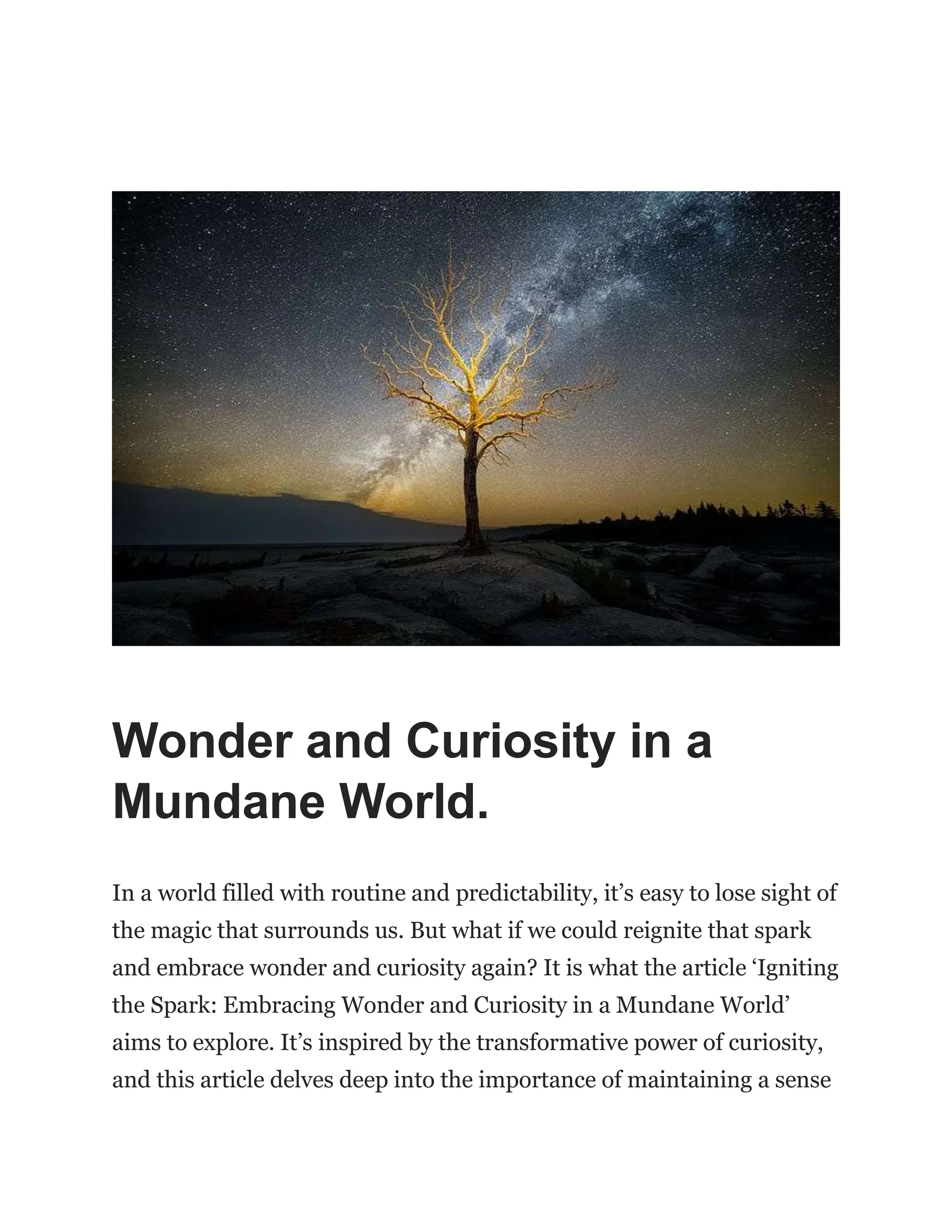 Wonder and Curiosity in a Mundane World. | DOCX