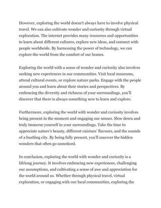 Wonder and Curiosity in a Mundane World. | DOCX