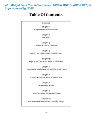 Weight Loss Weight Loss Resolution Basics | PDF