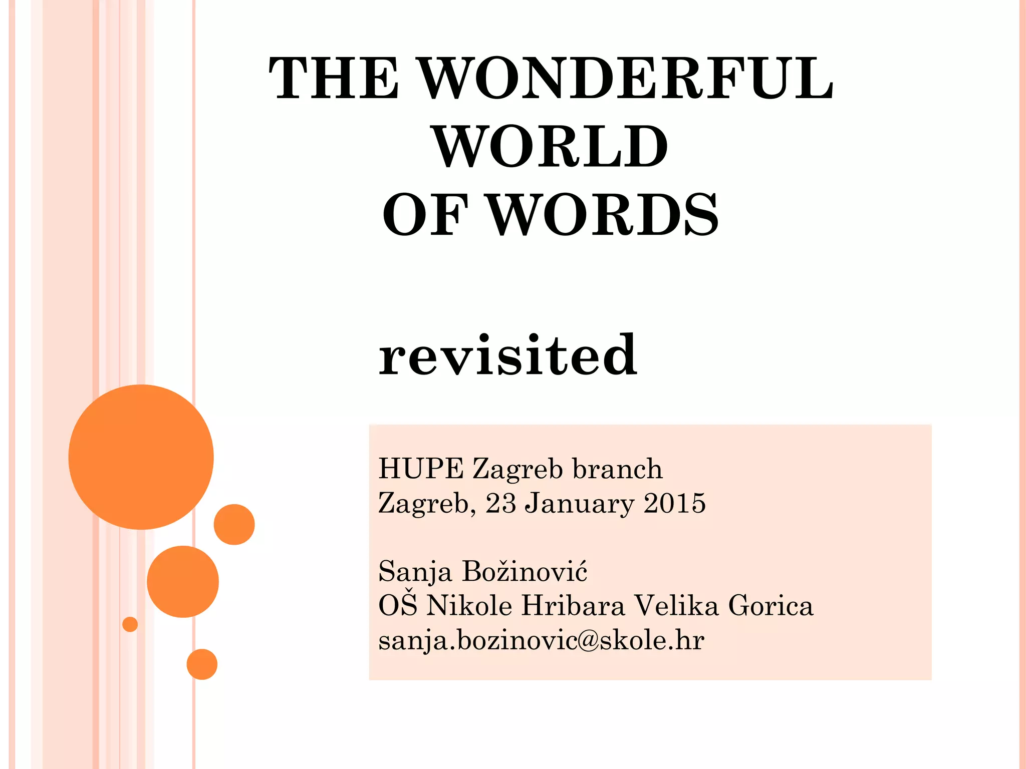 Wonderful Words Revisited | PPT