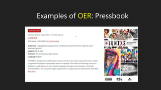 Wondering About OER (Open Educational Resources) | PPT