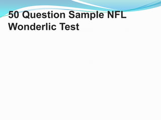 Wonderlic sample test | PPTX