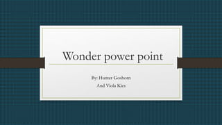 Wonder powerpoint | PPT | Free Download