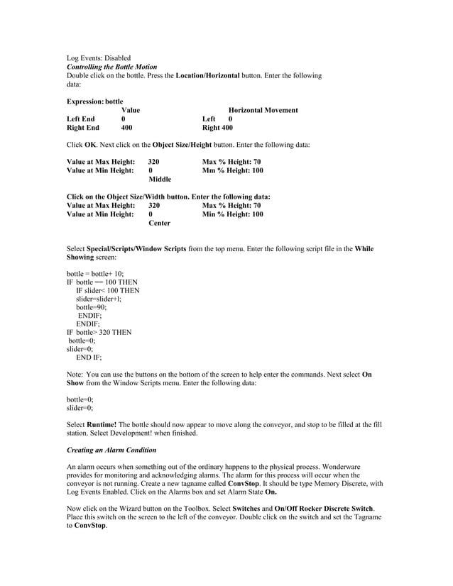 Wonderware tutorial | PDF